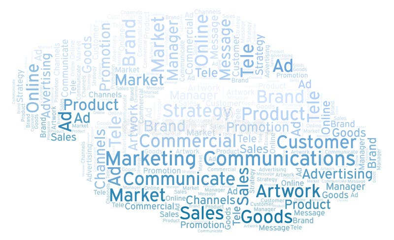 Word Cloud with Text Marketing Communications. Stock Illustration ...