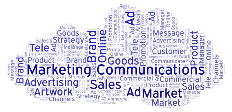 Word Cloud with Text Marketing Communications. Stock Illustration ...