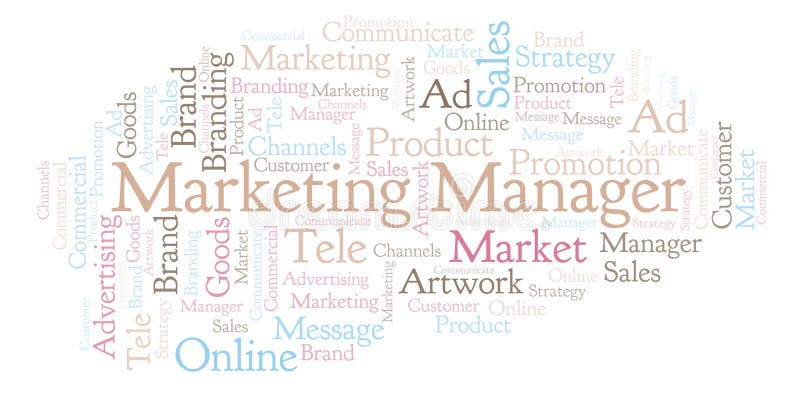 Word Cloud with Text Marketing Manager. Stock Illustration ...