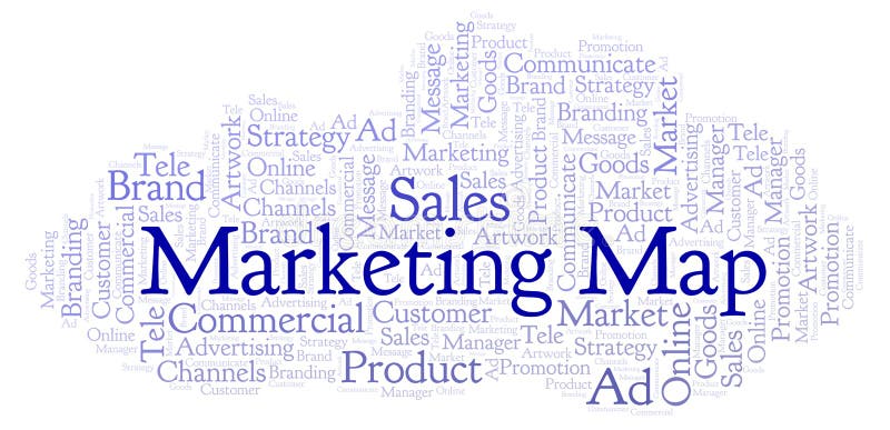 Word Cloud with Text Marketing Map. Stock Illustration - Illustration ...