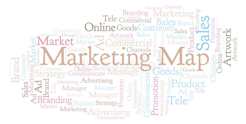Word Cloud with Text Marketing Map. Stock Illustration - Illustration ...