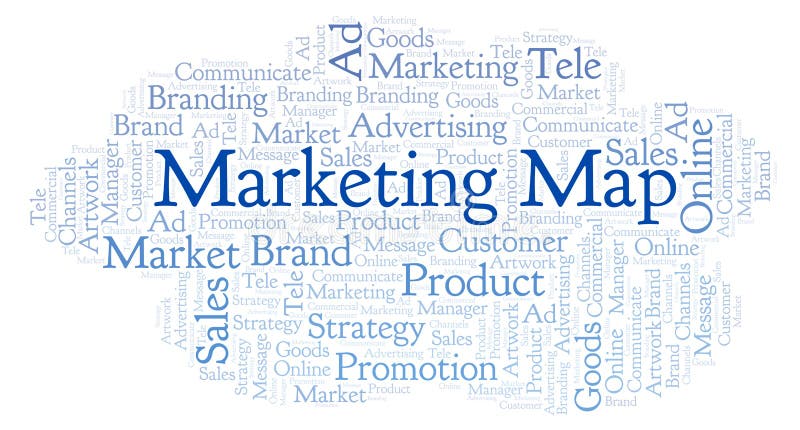 Word Cloud with Text Marketing Map. Stock Illustration - Illustration ...