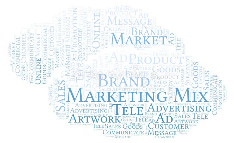Word Cloud with Text Marketing Mix. Stock Illustration - Illustration ...