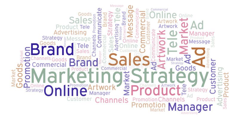 Marketing Strategy Word Cloud Create with Text only. Stock Illustration ...