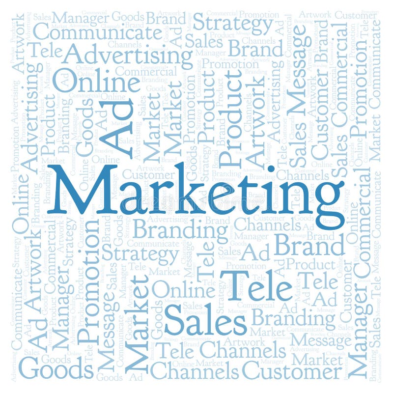 Word Cloud with Text Marketing. Stock Illustration - Illustration of ...