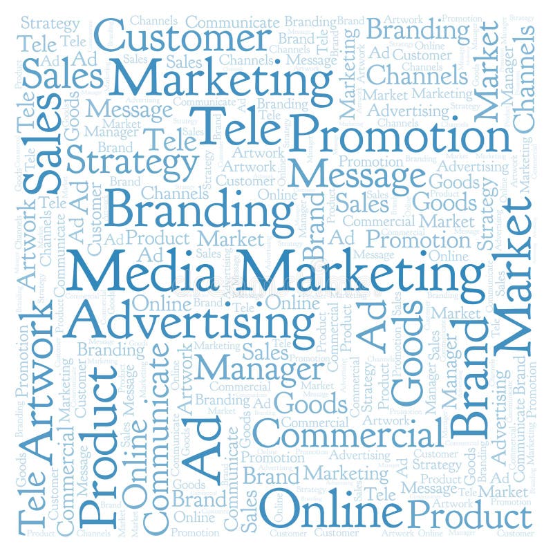 Word Cloud with Text Media Marketing. Stock Illustration - Illustration ...