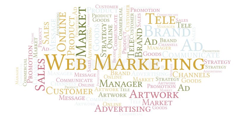 Word Cloud with Text Web Marketing. Stock Illustration - Illustration ...