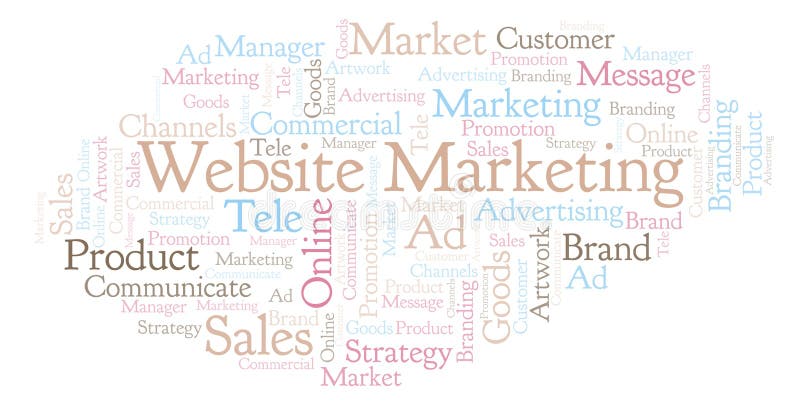 Word Cloud with Text Website Marketing. Stock Illustration ...