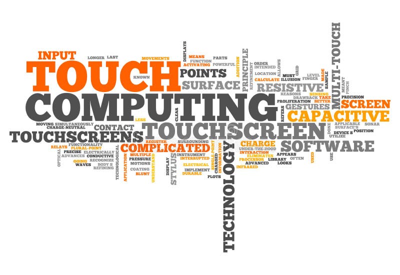 Word Cloud Touch Computing stock illustration. Illustration of clouds ...