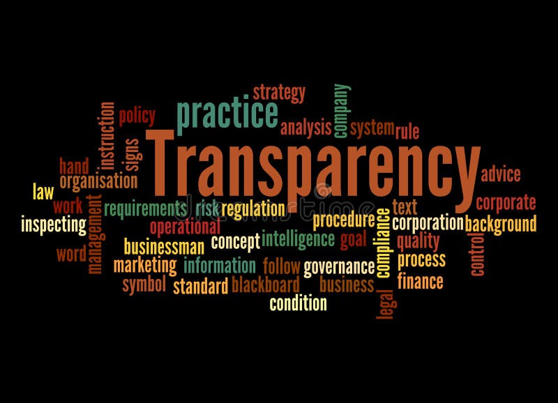 Word Cloud with TRANSPARENCY Concept Stock Image - Image of policy ...