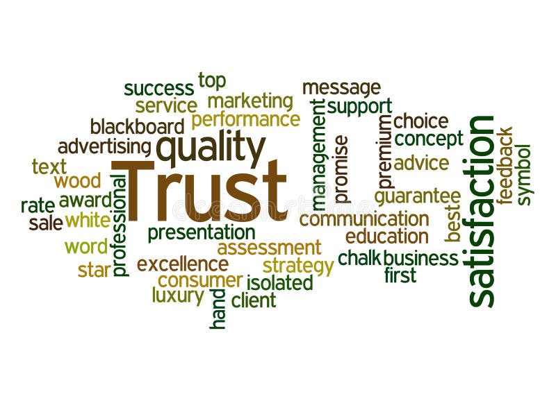 Word Cloud with TRUST Concept Stock Illustration - Illustration of ...