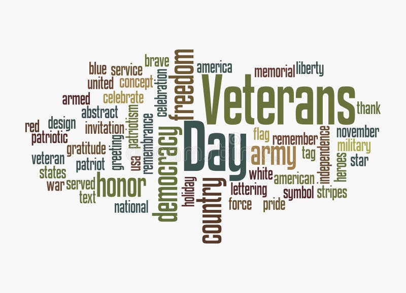 Word Cloud with VETERANS DAY Concept, Isolated on a White Background ...