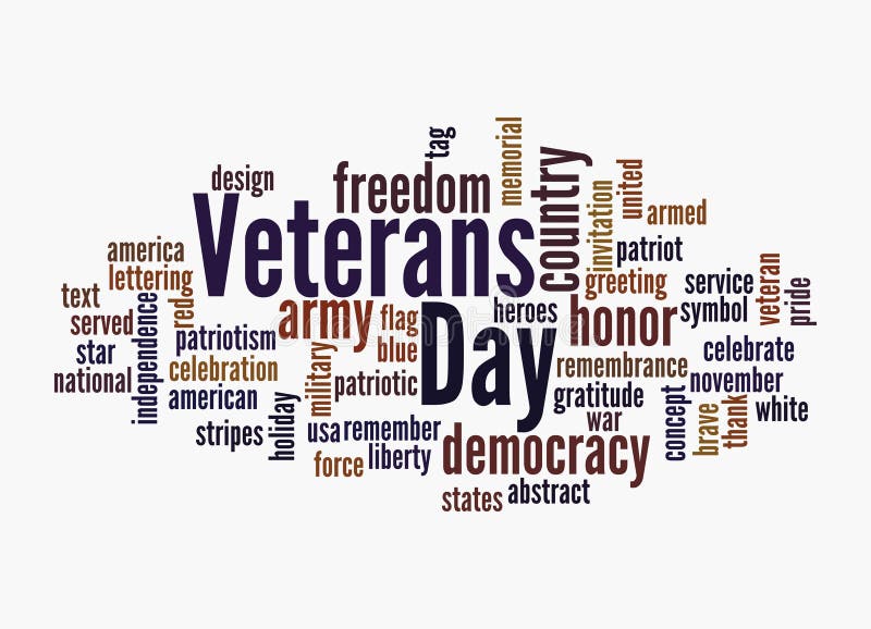 Word Cloud with VETERANS DAY Concept, Isolated on a White Background ...