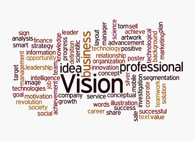 Word Cloud with VISION Concept, Isolated on a White Background Stock ...