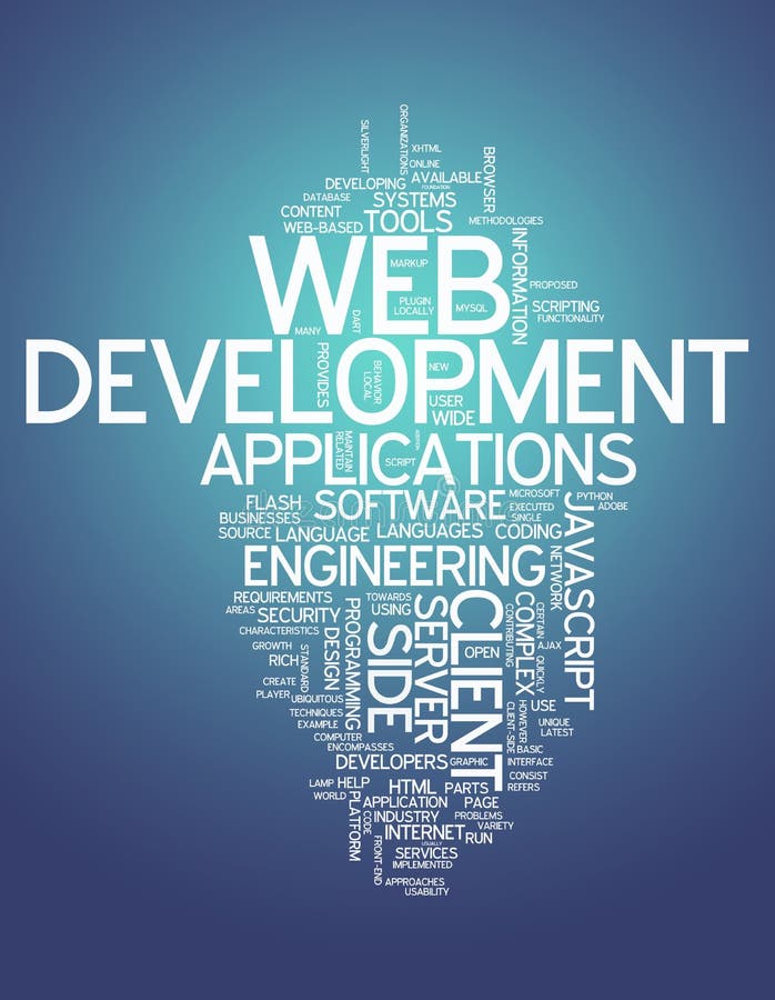 Word Cloud Web Development stock illustration. Illustration of site ...