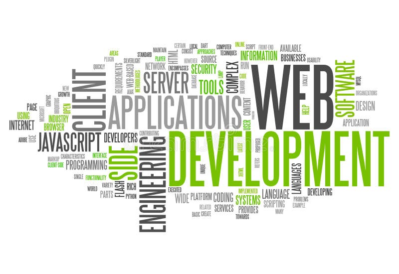 Word Cloud Web Development stock illustration. Illustration of ...