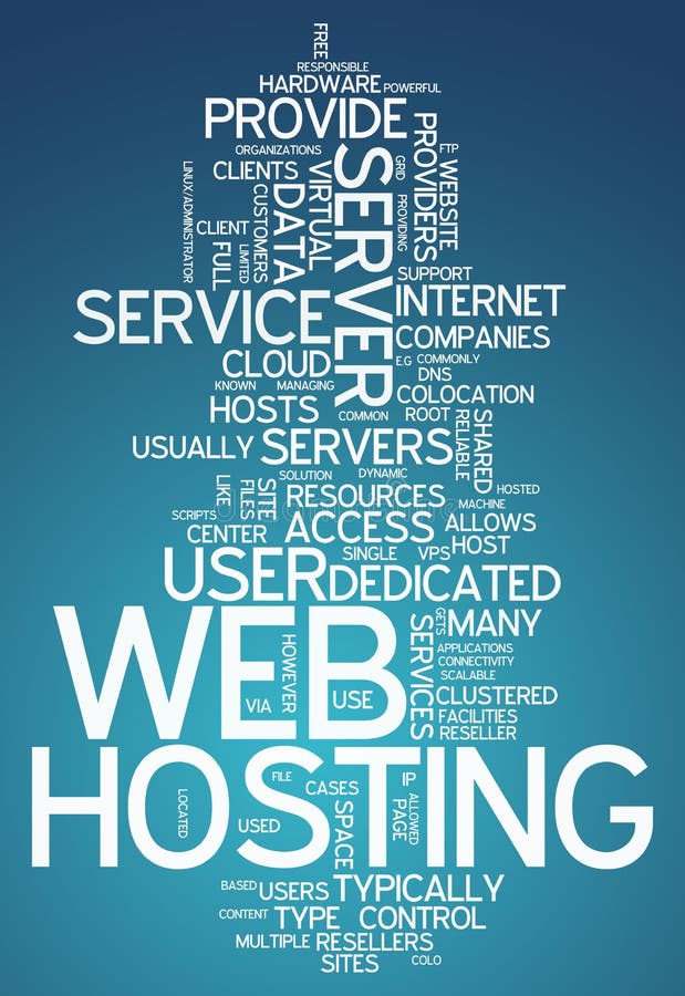 Word Cloud Web Hosting stock illustration. Illustration of clouds ...