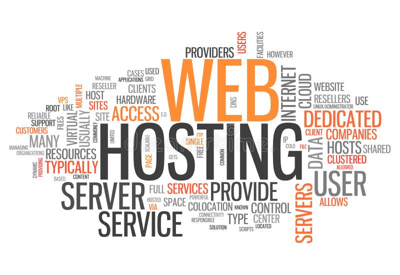 Word Cloud Web Hosting stock illustration. Illustration of design ...