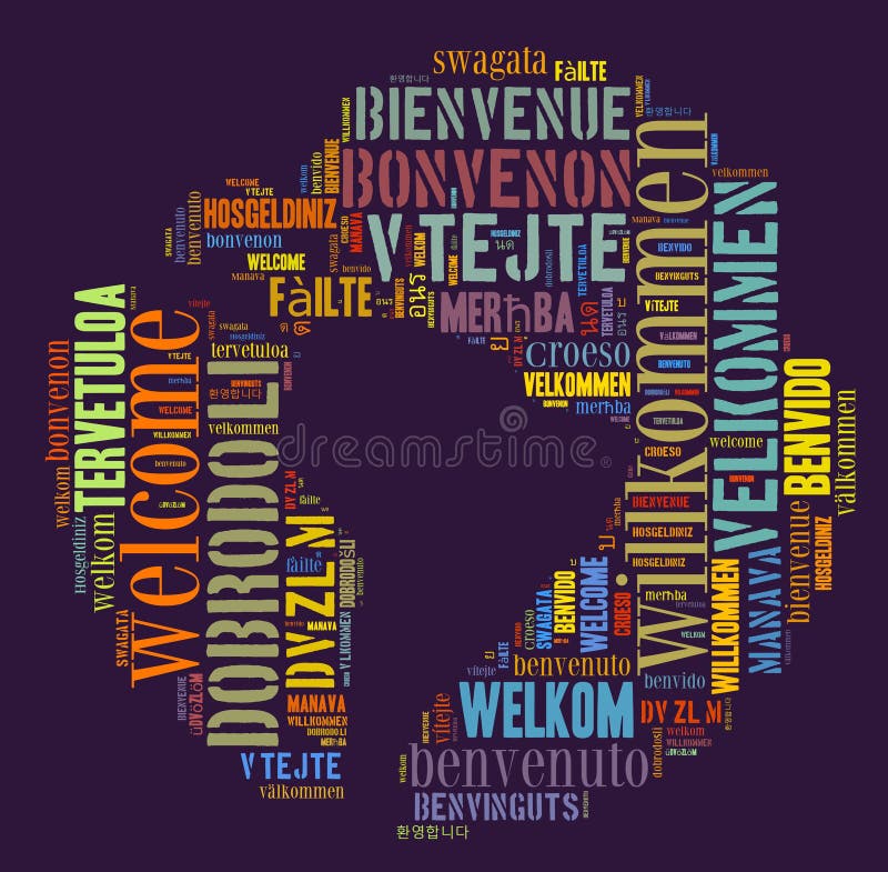 Word cloud Welcome stock illustration. Illustration of languages - 90017316