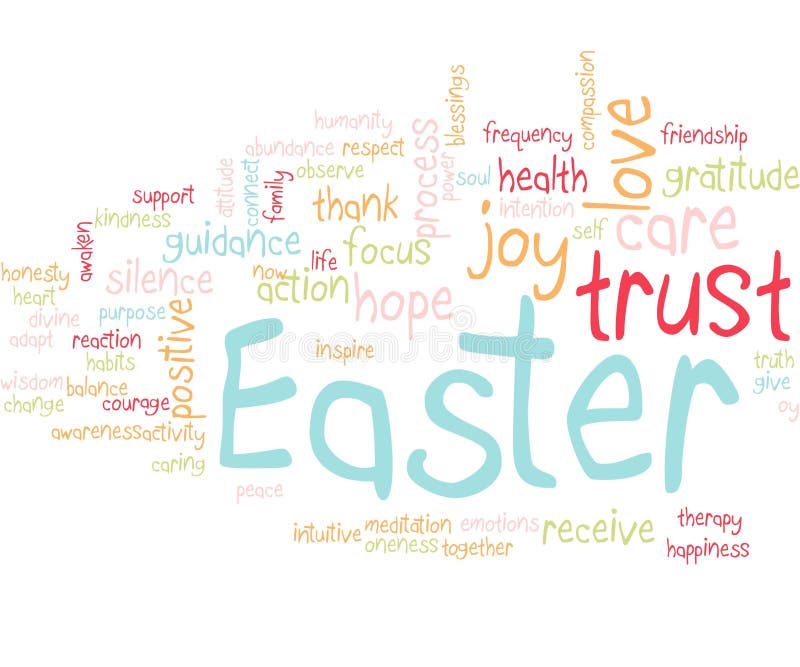 Easter Positivity Word Cloud Concept Stock Illustration - Illustration ...