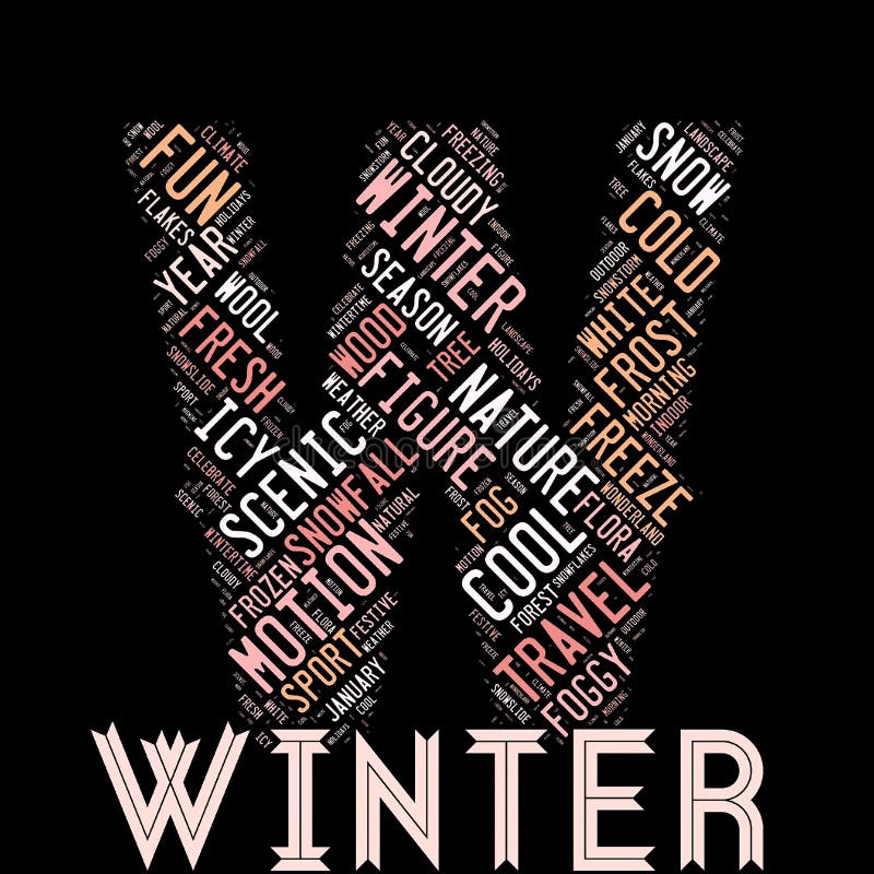 Winter Word Cloud Collage , Concept As Background Stock Illustration ...