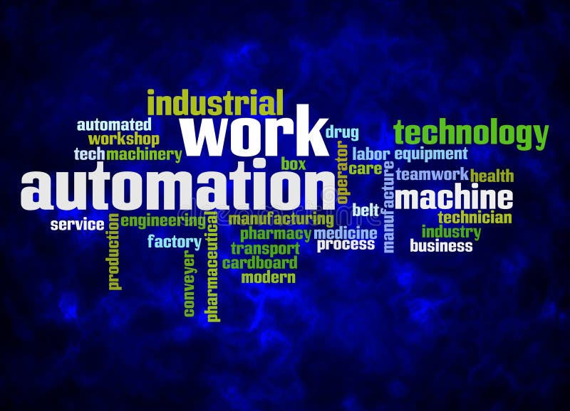 Word Cloud with WORK AUTOMATION Concept Create with Text only Stock ...