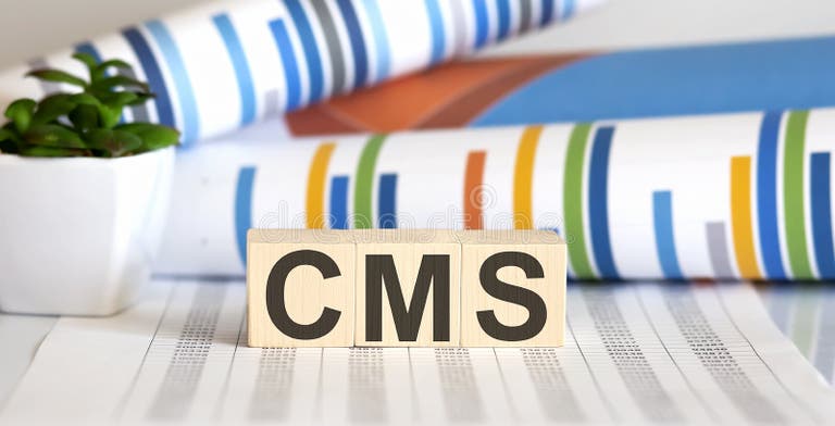 Word CMS Made with Wood Building Blocks on Chart Background Stock Photo ...