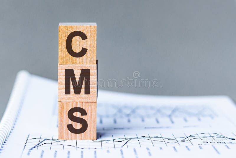 Word CMS Made with Wood Building Blocks, Stock Image Stock Image ...