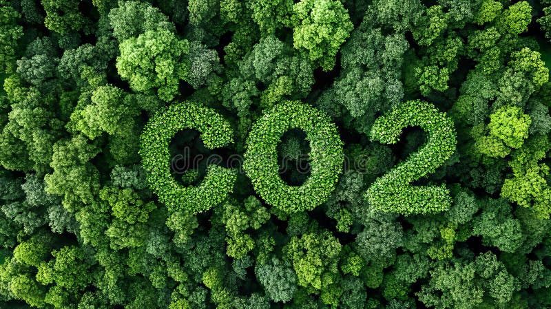 The Word Co2 Spelled in the Middle of a Forest Stock Image - Image of ...