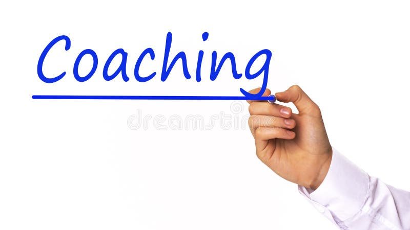 Hand Writing COACHING Subscription with Marker, Concept, the Letters in ...