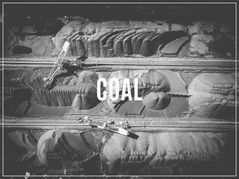 Word Coal. Black Coal Deposits. Exploration and Machine Stock Image ...