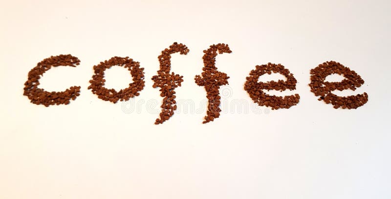 Word with Coffee Beans stock image. Image of desk, text - 110360275