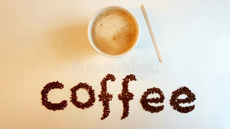 Word with Coffee Beans stock photo. Image of beans, time - 110360264