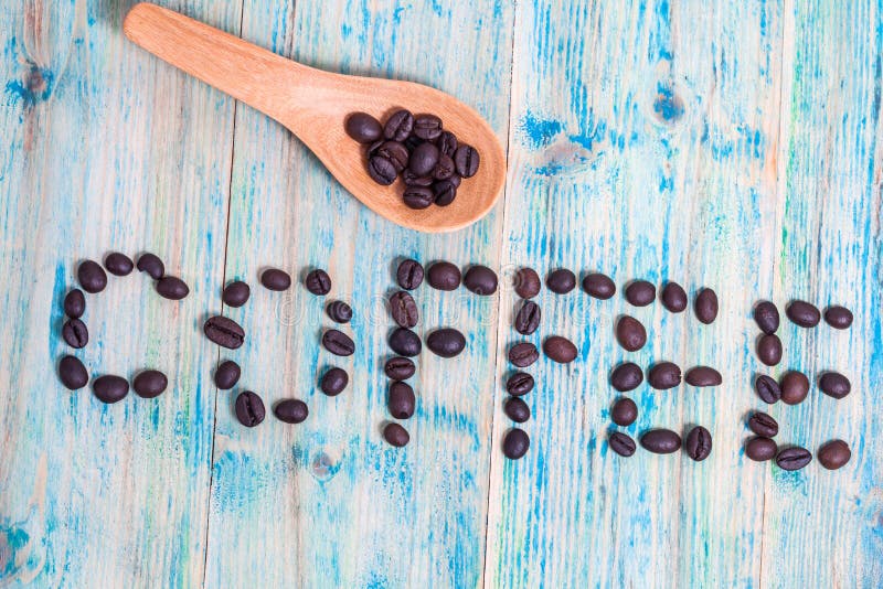 The Word Coffee Spelled with Coffee Beans Stock Image - Image of drink ...