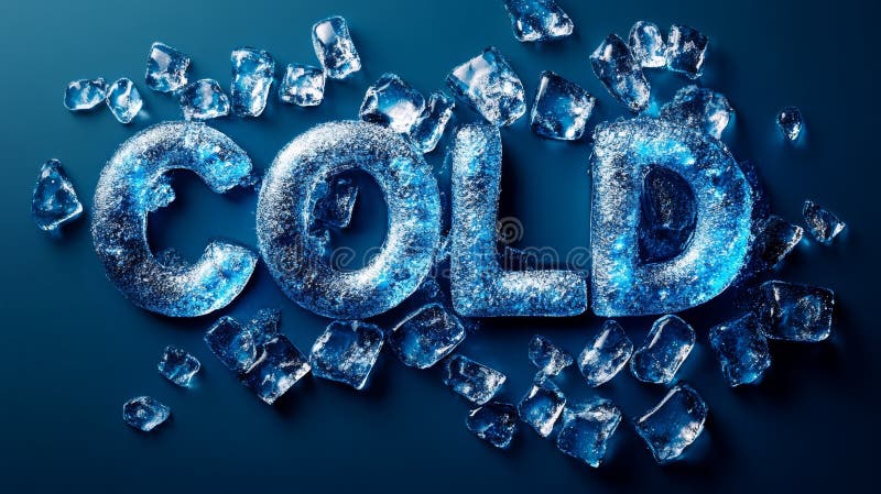 Ice Letter Art Depicting the Word Cold Designed in Isometric Style ...