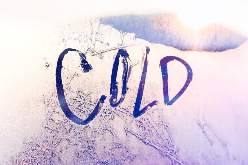 Word Cold Written On Frosty Windscreen Stock Image - Image of window ...