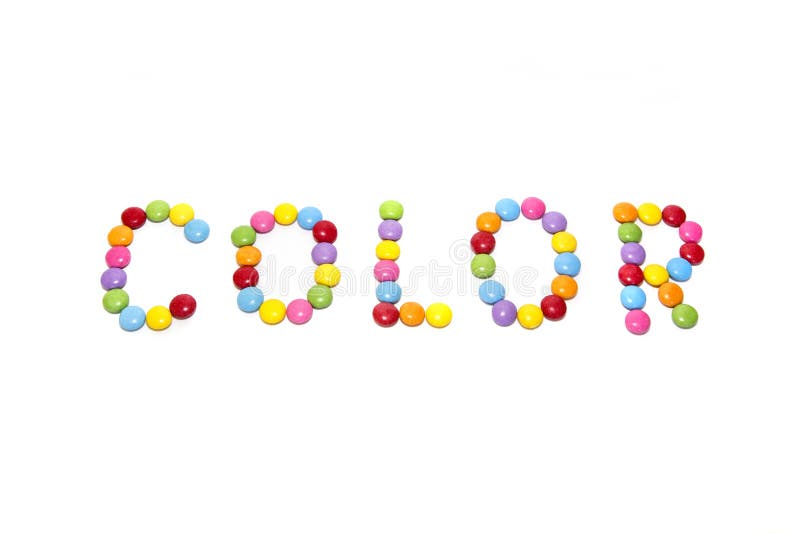 Word ``Color`` Made from Multicolored Sweets Candy Stock Image - Image ...