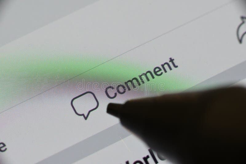 The Word `Comment` Highlighted with Icon on Digital Mobile Device Stock ...