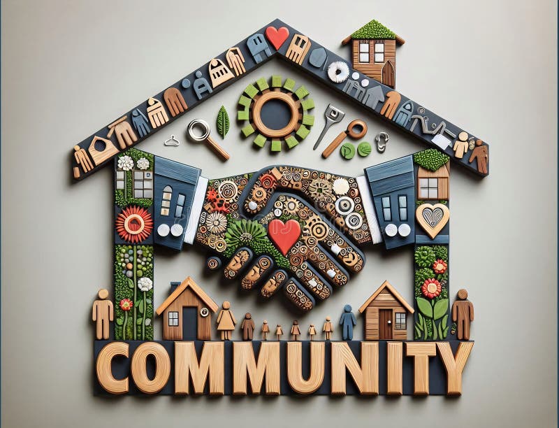 The Word ‘COMMUNITY’ Creatively Formed from Community Items Stock ...