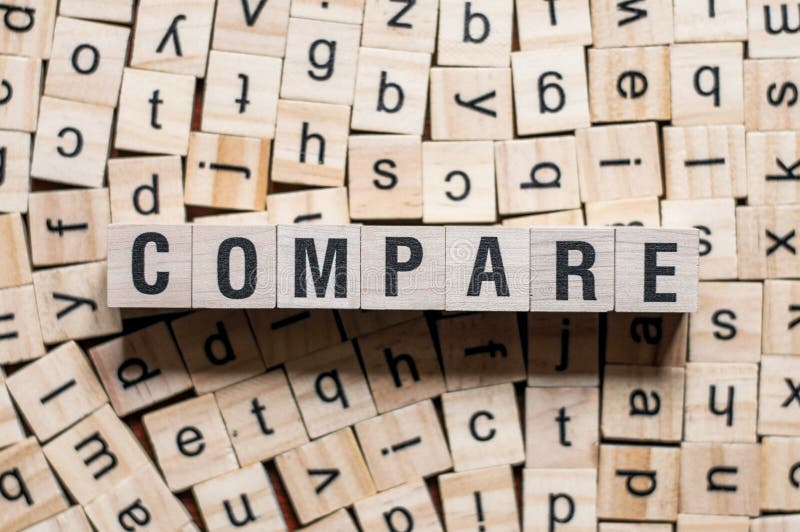 The Word of COMPARE on Building Blocks Concept Stock Photo - Image of ...