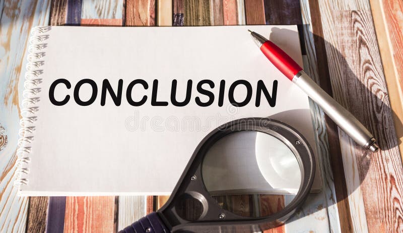 CONCLUSION , Written on White Sticky Note on Yellow Background Stock ...