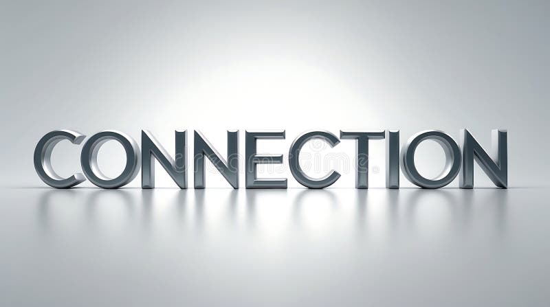 Stylized Text Displaying the Word Connection in a Reflective and Modern ...