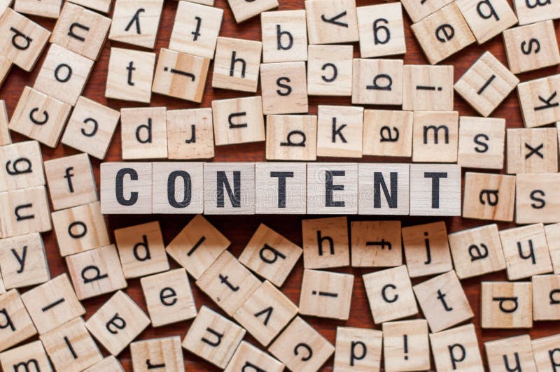 The Word of CONTENT on Building Blocks Concept Stock Photo - Image of ...