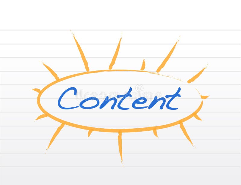 Word Content Circle Over a White Piece of Paper. Stock Illustration ...