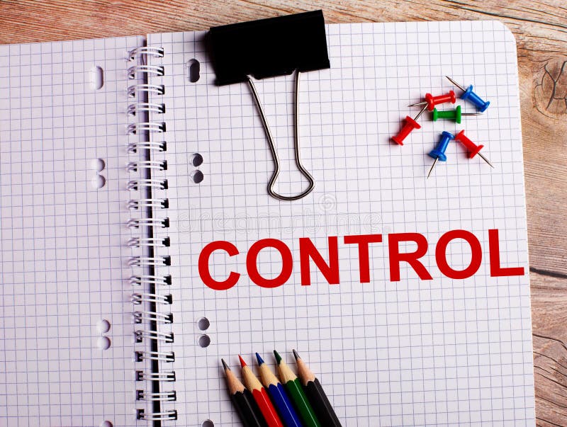 The Word CONTROL is Written in Red on a Black and White Background in a ...