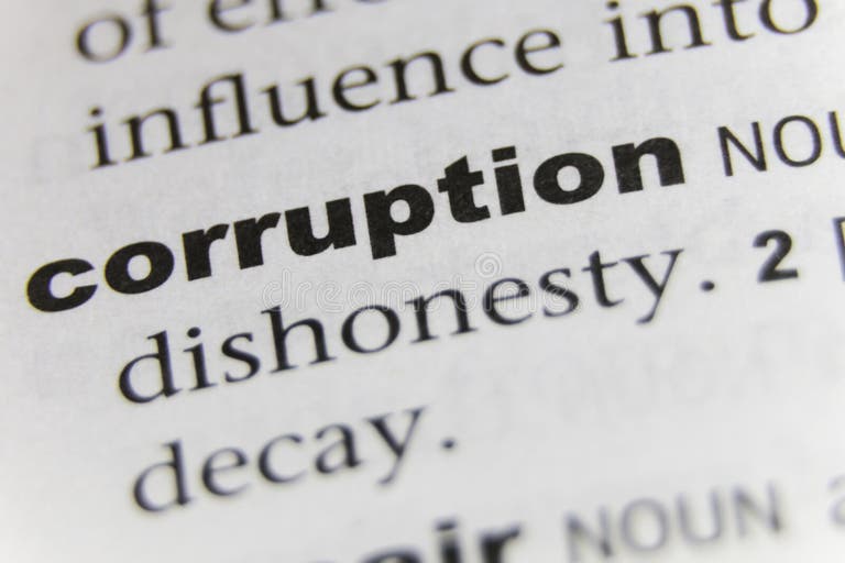 The Word Corruption Close Up Stock Photo - Image of corruption, people ...