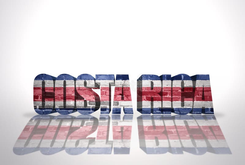 Word Costa Rica Country is Written with Leaves on a White Insulated ...