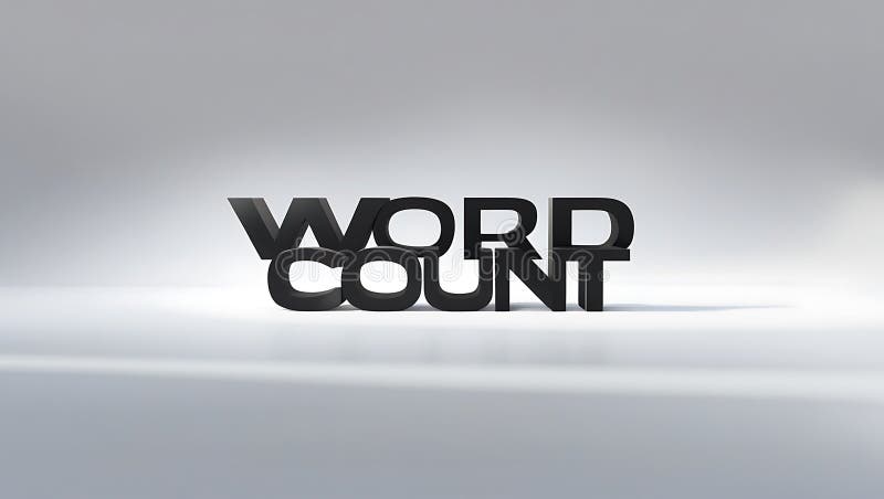 Word Count Concept with Bold Typography on Grey Background Stock Image ...