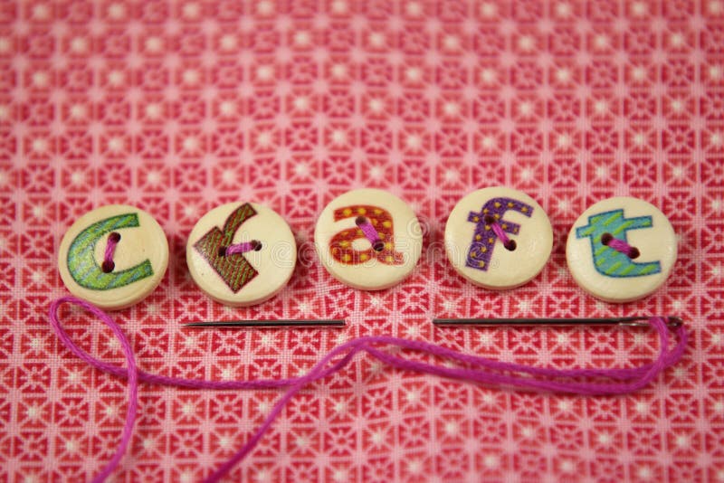 The Word Craft Spelled in Hand Painted Letters on Buttons Stock Photo ...