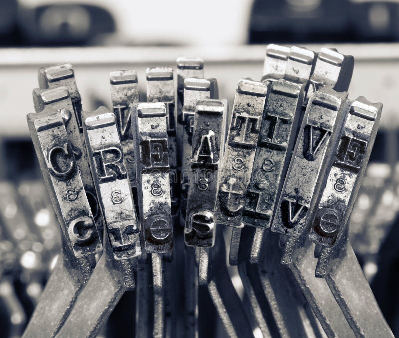 The Word CREATIVE with Old Typwriter Keys Stock Image - Image of create ...